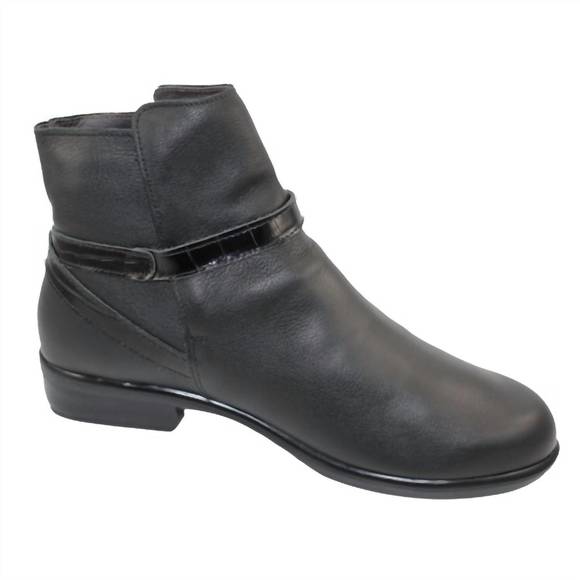 Naot | Shoes | New Naot Womens Briza Ankle Boot In Black Leather Croc ...